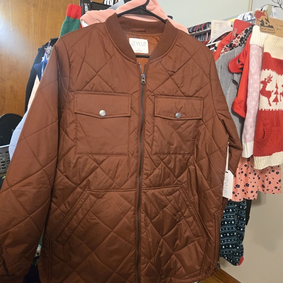 STYLUS | Jackets & Coats | Cherry Mahogany Quilted Down Jacket | Poshmark
